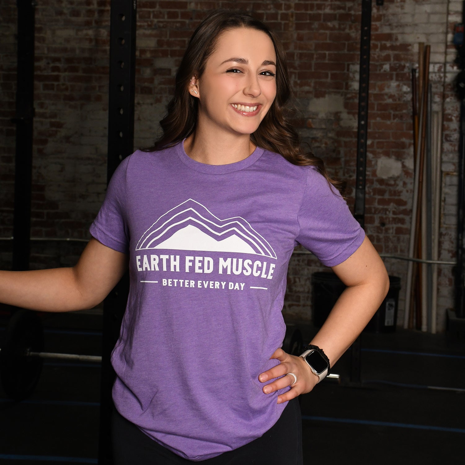 Heather Purple Logo Tee – Earth Fed Muscle