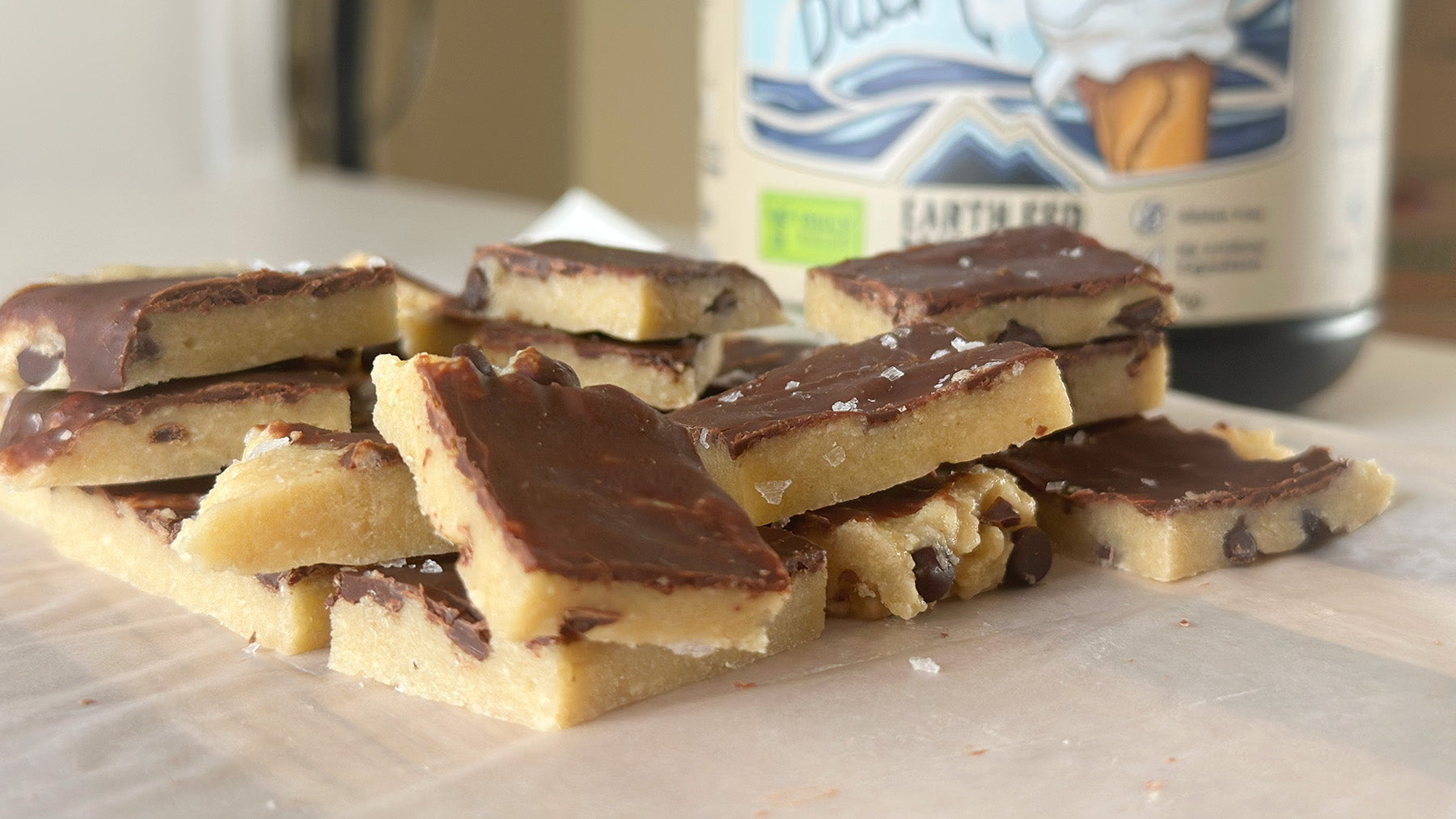 Whey Back Cookie Dough Bark – Earth Fed Muscle