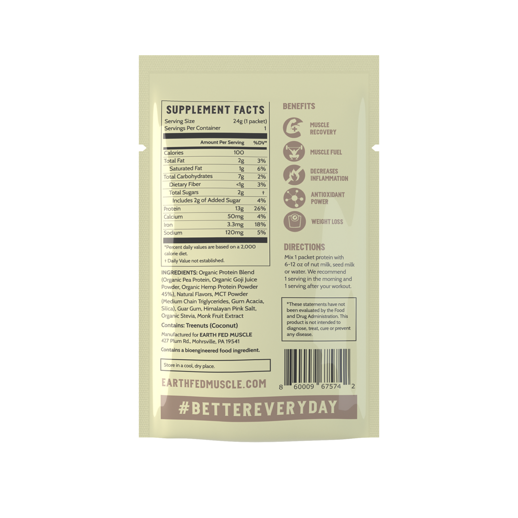 Single Serving Plant Protein Packs – Earth Fed Muscle