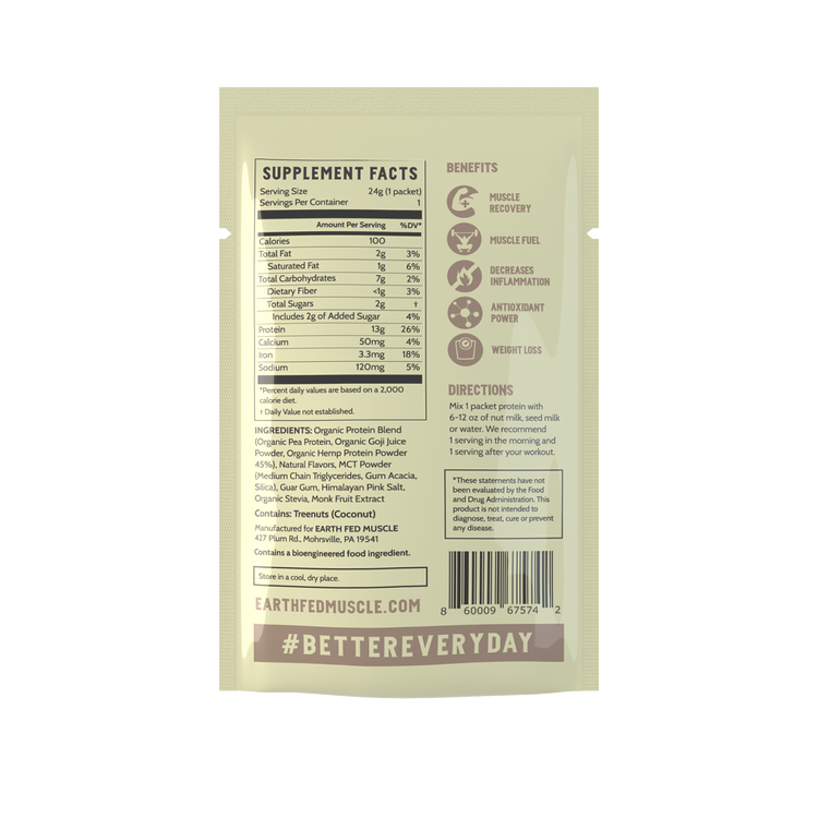 Single Serving Plant Protein Packs – Earth Fed Muscle