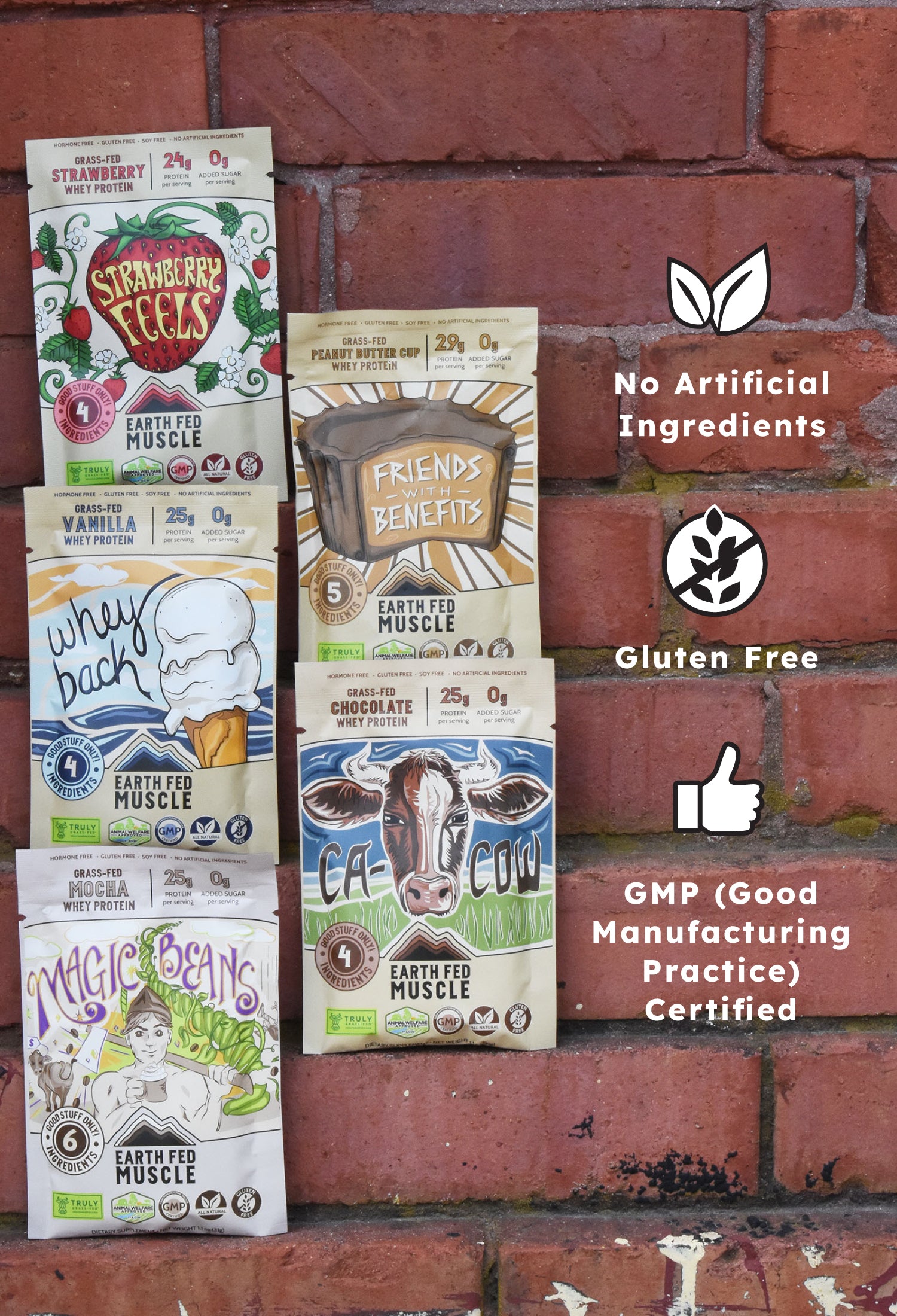 Single Serving Whey Protein Packs – Earth Fed Muscle