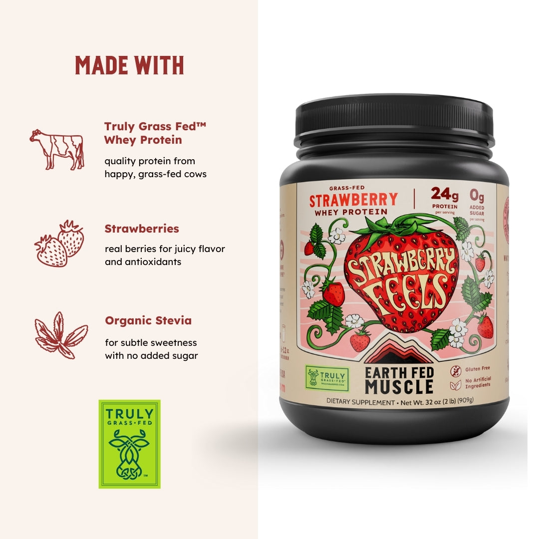 Strawberry | Best Tasting Whey Protein Isolate Powder | Truly Grass Fed ...