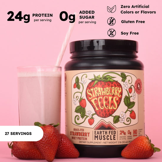 Strawberry | Best Tasting Whey Protein Isolate Powder | Truly Grass Fed ...