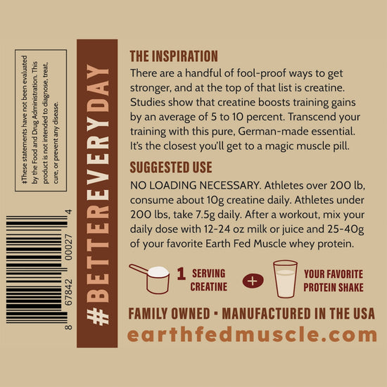 Transcend Creatine by Earth Fed Muscle | Creapure® Ultrapure Powder ...