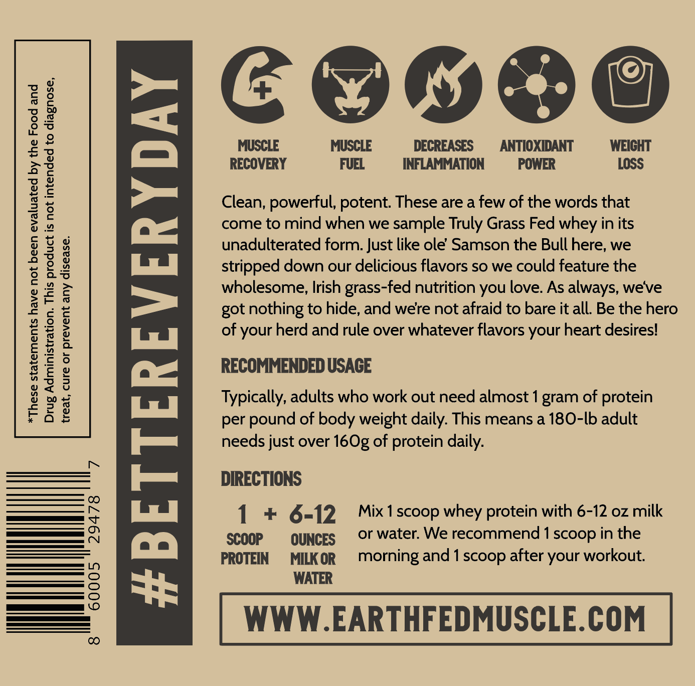 Truly Buff - Unflavored Grass-Fed Whey – Earth Fed Muscle