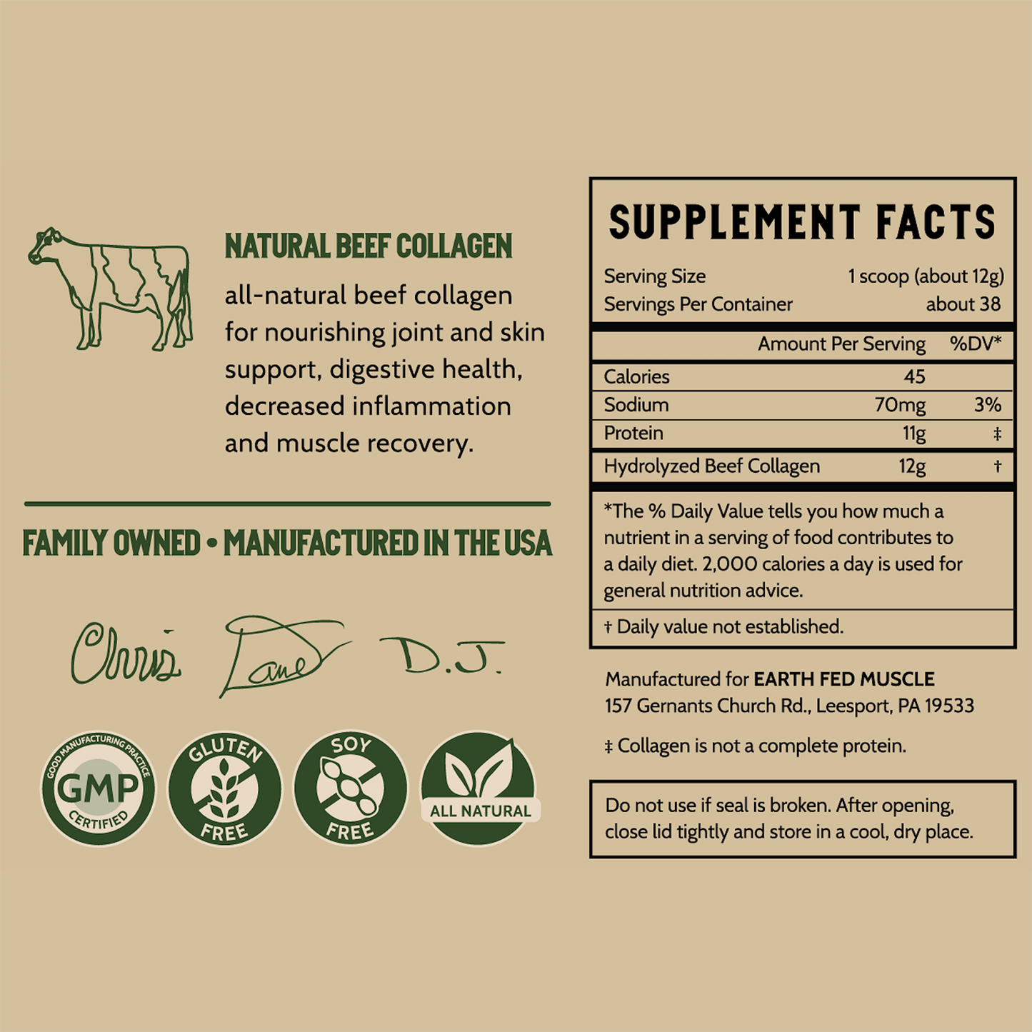 Unflavored | Best Beef Collagen Protein Powder | Hydrolyzed Bovine ...
