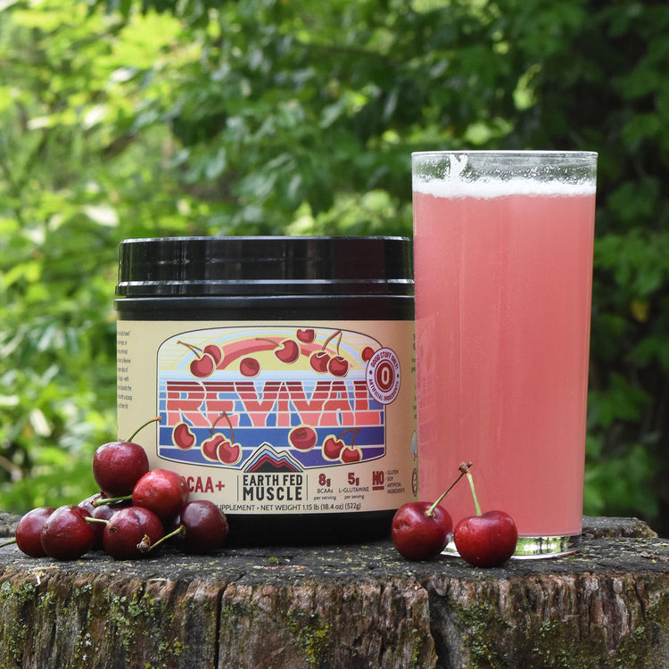 Revival Sour Cherry BCAA+ | Earth Fed Muscle | BCAA, L-Dopa, Mucuna ...