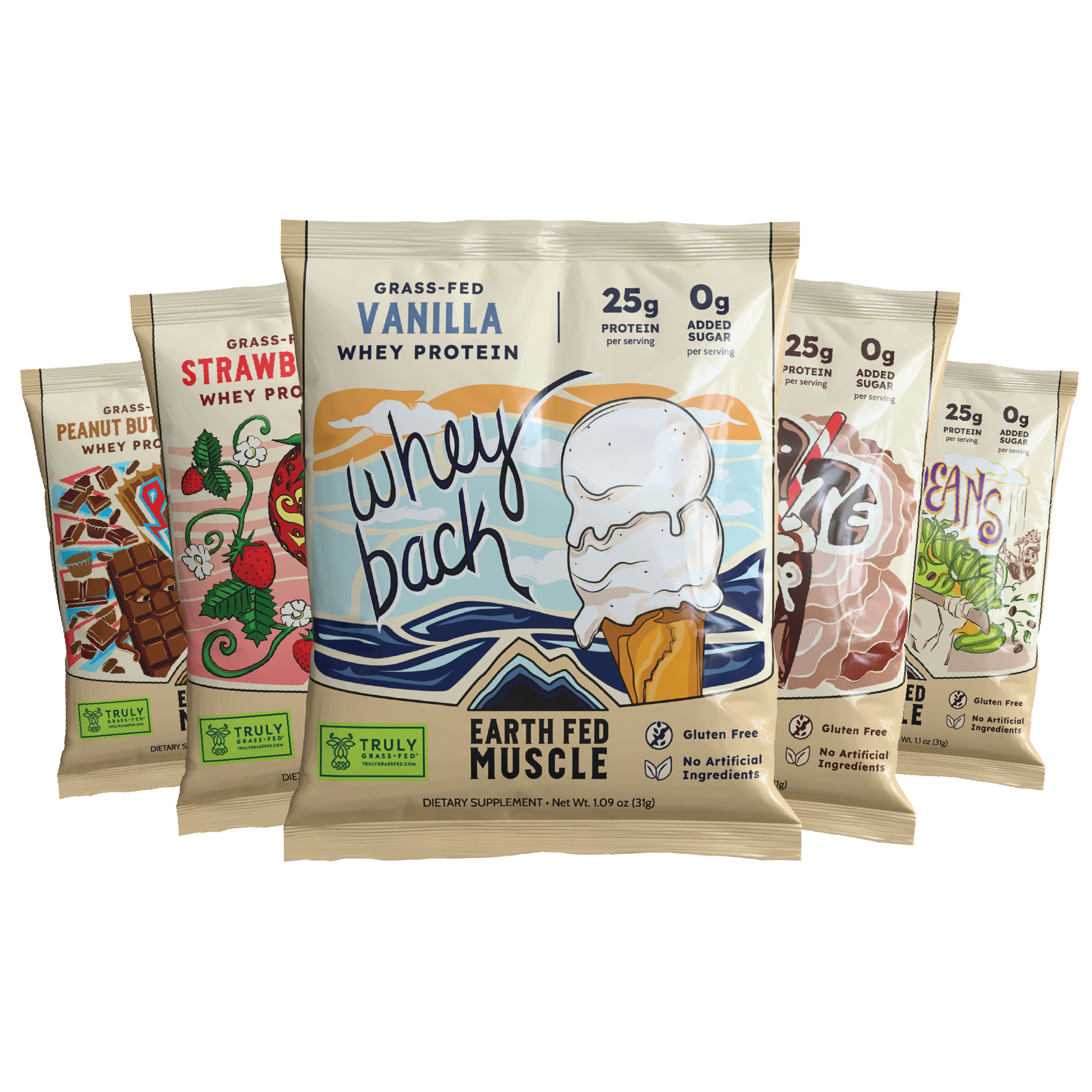 Single Serving Whey Protein Packs – Earth Fed Muscle