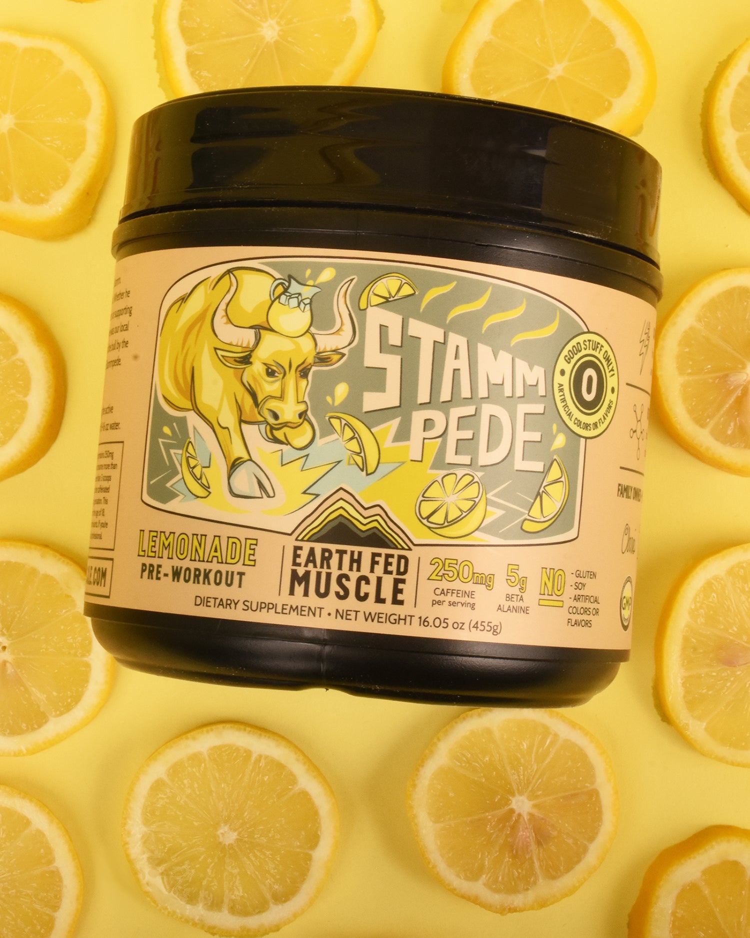 Stammpede Lemonade Pre Workout | Earth Fed Muscle | Clean, Beta Alanine ...