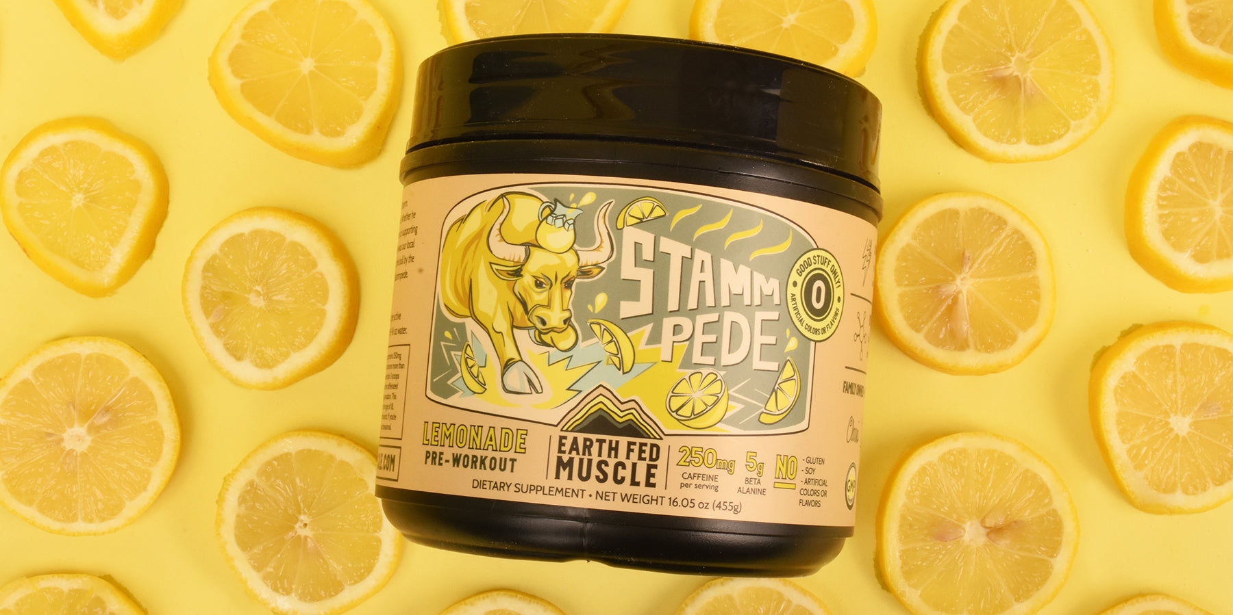 Stammpede Lemonade Pre Workout | Earth Fed Muscle | Clean, Beta Alanine ...