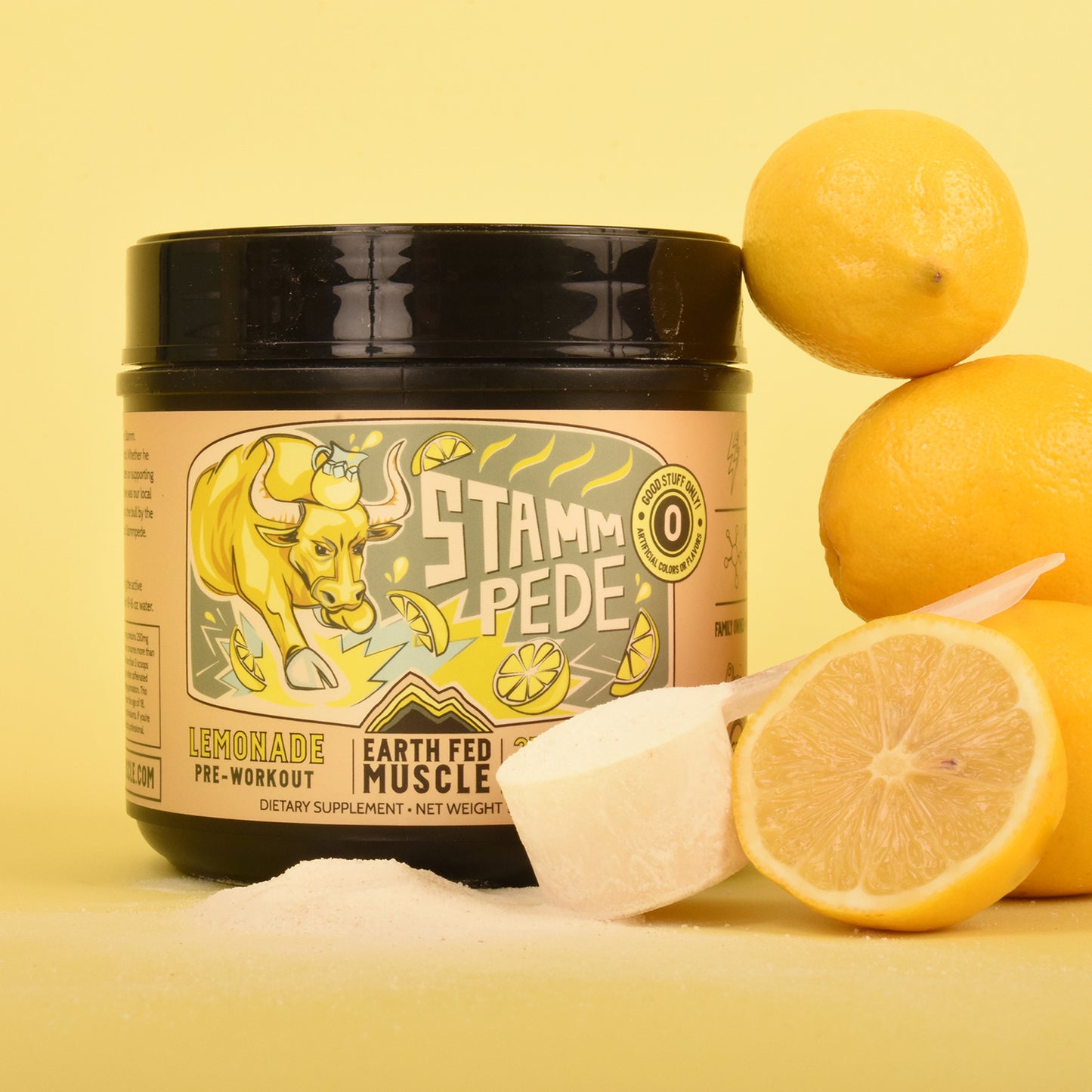 Stammpede Lemonade Pre Workout | Earth Fed Muscle | Clean, Beta Alanine ...