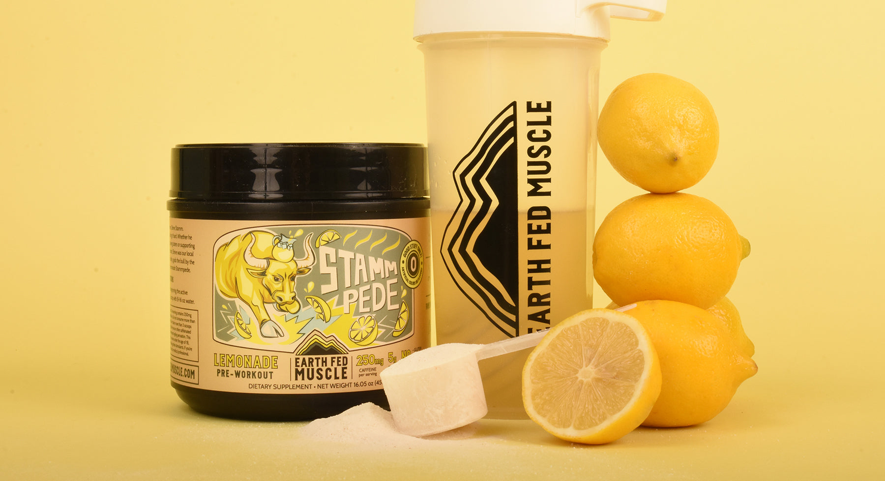 Stammpede Lemonade Pre Workout | Earth Fed Muscle | Clean, Beta Alanine ...